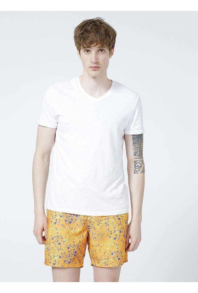 Aeropostale Standart Baskılı Erkek Şort Mayo- Turuncu