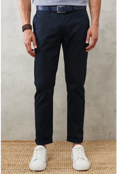 AC&Co / Altınyıldız Classics Erkek Lacivert Slim Fit Dar Kesim Yan Cep Chino Pantolon AC&Co / Altınyıldız Classics Erkek Lacivert Slim Fit Dar Kesim Yan Cep Chino Pantolon