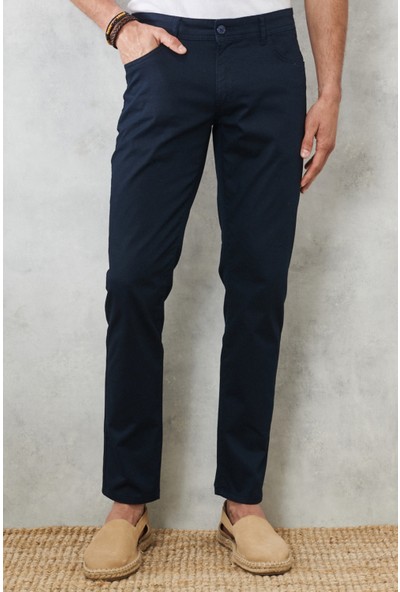 AC&Co / Altınyıldız Classics Erkek Lacivert Slim Fit Dar Kesim 5 Cep Chino Pantolon AC&Co / Altınyıldız Classics Erkek Lacivert Slim Fit Dar Kesim 5 Cep Chino Pantolon