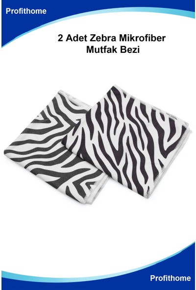 Profithome Zebra Mutfak Bezi 2 Adet, Mikrofiber Mutfak Temizleme Bezi Mikrofiber Temizlik Bezleri %100 Orjinal Profithome Zebra Mutfak Bezi 2 Adet, Mikrofiber Mutfak Temizleme Bezi Mikrofiber Temizlik Bezleri %100 Orjinal