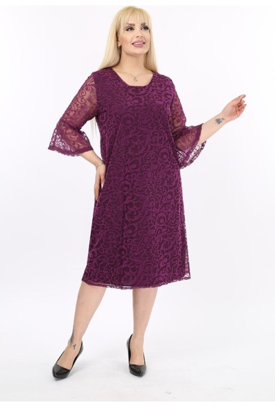 Modayız Ispanyol Kol Büyük Beden Abiye Elbise 38A-2084