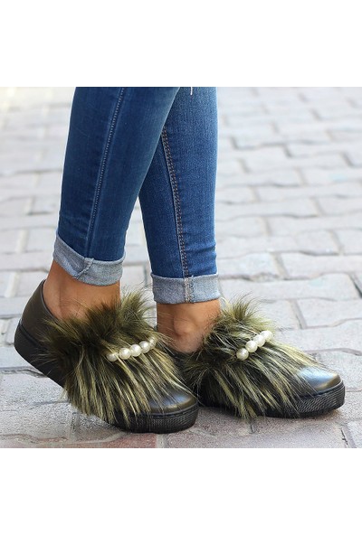 Yeşil Kadın Babet Ayakkabı