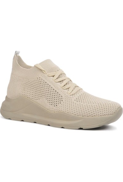 Bej Kadın Içi Deri Spor Ayakkabı