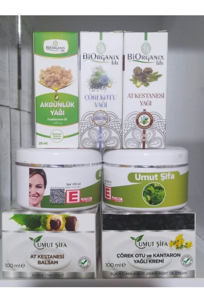 Umut Şifa Çörek Otu Kantaron + Sığla Yağı Kremi + At Kestanesi Balsamı ve Yağları Full Set
