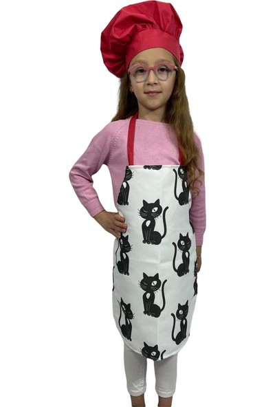 Nazhira Tekstil Çocuk Chef Şapkalı Cilveli Kedi Mutfak Önlüğü Nazhira Tekstil Çocuk Chef Şapkalı Cilveli Kedi Mutfak Önlüğü