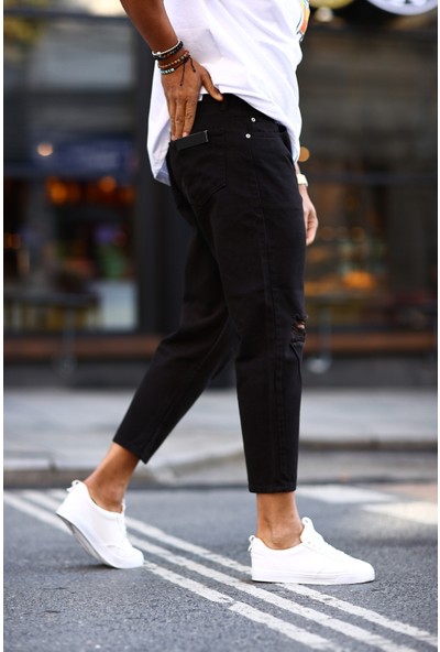 Karpefingo Erkek Yırtıklı Siyah Boyfriend Kot Pantolon Karpefingo Erkek Yırtıklı Siyah Boyfriend Kot Pantolon