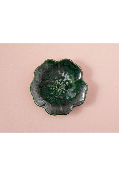 English Home Bellflower Seramik Çerezlik 9 cm Koyu Yeşil