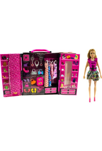 Mix Oyuncak Oyuncak Bebek Gardolabı Kıyafetleri Aksesuarları 30 Parça