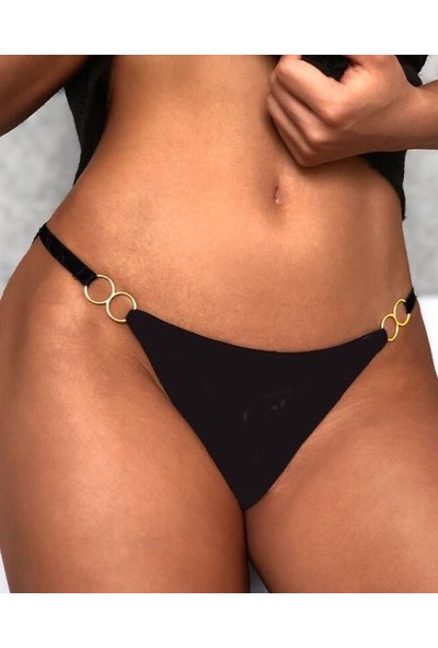 Toka Detaylı Bikini Model Siyah Külot Toka Detaylı Bikini Model Siyah Külot