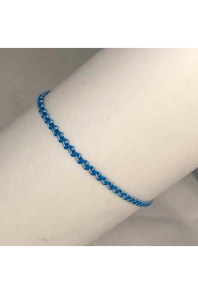 Pafuli El Yapımı Örme Çift Renkli Halhal Neon Yeşil - Turuncu