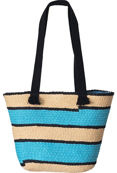 kavshak Kadın Çok Renkli Koton Askılı Hasır Plaj Çantası