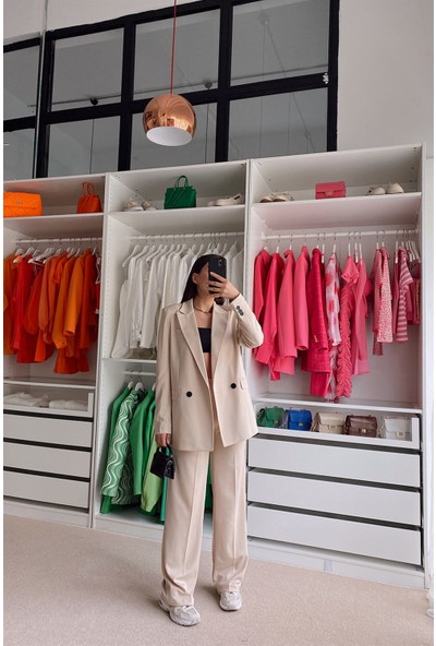 MyLove Oversize Palazzo Takım Bej