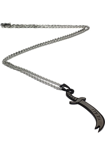 Bakcenter Zülfikar Kılıcı Figürlü Çelik Kolye Hz Ali Kılıcı Bakcenter Zülfikar Kılıcı Figürlü Çelik Kolye Hz Ali Kılıcı