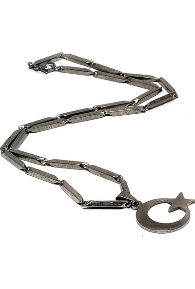 Bakcenter Ay Yıldız Özel Çelik Kolye Bakcenter Ay Yıldız Özel Çelik Kolye