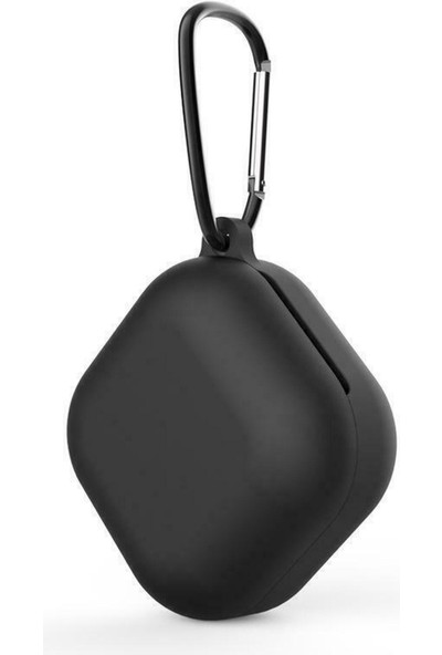 Regetto Samsung Galaxy Buds 2 Kılıf Mat Silikon + Askılık Siyah