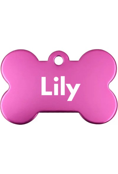 Patimio Isme Özel Çelik Kedi Köpek Künyesi Pembe Renk Patimio Isme Özel Çelik Kedi Köpek Künyesi Pembe Renk