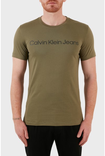 Calvin Klein Logolu Bisiklet Yaka % 100 Pamuk T Shirt Erkek T Shirt J30J322344 0h8