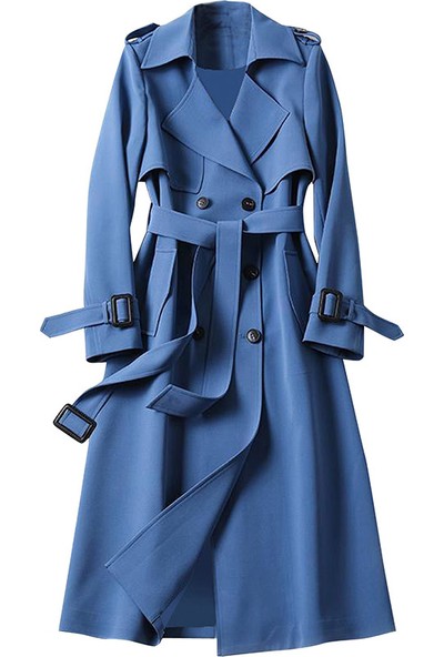 Kadın Sonbahar Kış Için Uzun Trençkot Palto (Yurt Dışından)