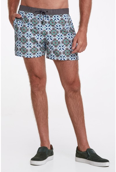 Hemington Geometrik Desenli Haki Quick Dry Mayo