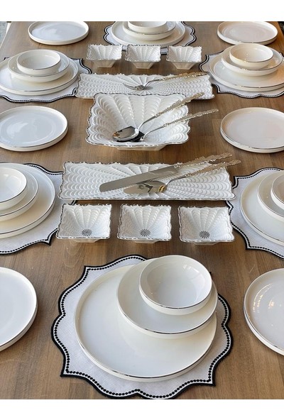 Rossev Yemek Takımı Modern Silver 44 Parça 6 Kişilik Rossev Yemek Takımı Modern Silver 44 Parça 6 Kişilik