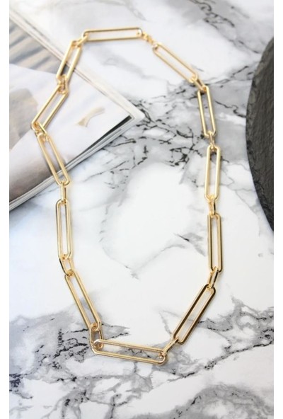 Rihen's World Kalın Zincir Dikdörtgen Kısa Kolye Rihen's World Kalın Zincir Dikdörtgen Kısa Kolye