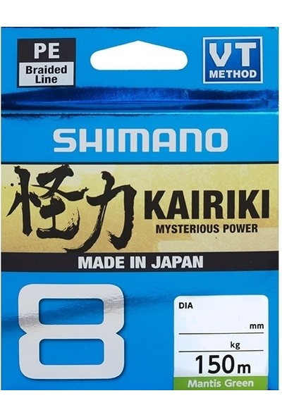 Shimano Kairiki 8 150M Mantis Green 0.230MM /22.5 kg Ip Misina Shimano Kairiki 8 150M Mantis Green 0.230MM /22.5 kg Ip Misina