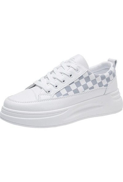 Karin Kadın Dama Desenli Günlük Spor Ayakkabı - Gri (Yurt Dışından)