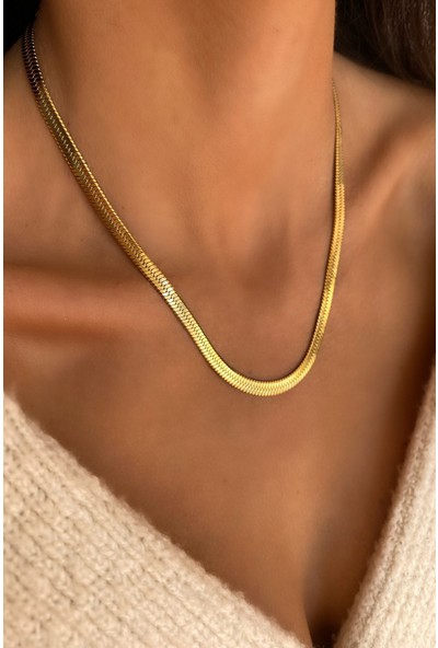 Takı Vadisi Italyan Hasır Çelik Kararmaz Kadın Kolye