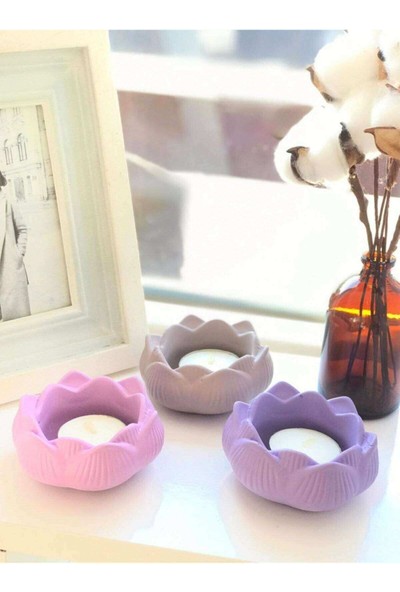 Yeni Ev Hediyesi Dekoratif Lotus Çiçeği Mumluk 3'lü Set MX3-1340 Yeni Ev Hediyesi Dekoratif Lotus Çiçeği Mumluk 3'lü Set MX3-1340