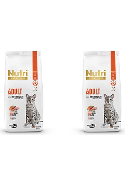 Nutri Feline Adult Somonlu Kedi Maması 2 kg x 2 Adet Nutri Feline Adult Somonlu Kedi Maması 2 kg x 2 Adet