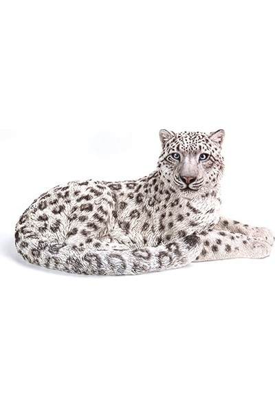 Hot Ant Beyaz Leopar Figürü El Boyama 78CM