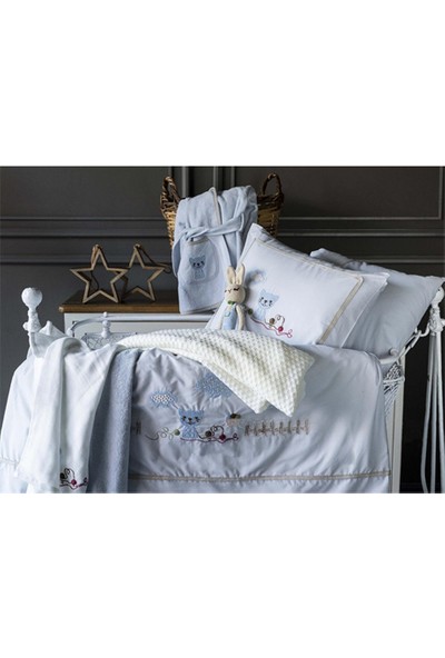 Bebek Nevresim Seti 9 Parça Bob Mavi Bebek Nevresim Seti 9 Parça Bob Mavi