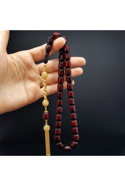 Kehribar Diyarı Gümüş Püskül Tasarımlı Osmanlı Torunu Sıkma Kehribar