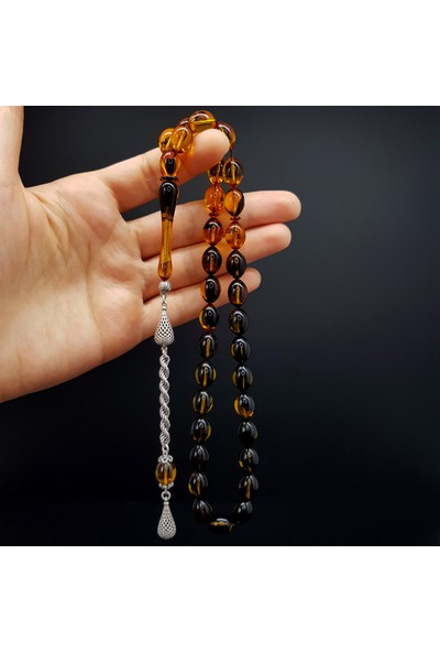 Kehribar Diyarı Gümüş Püskülü Beyzi Kesim Ateş Kehribar Tesbih Kehribar Diyarı Gümüş Püskülü Beyzi Kesim Ateş Kehribar Tesbih