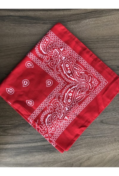 İnci Aksesuar Kırmızı Etnik Desen Bandana