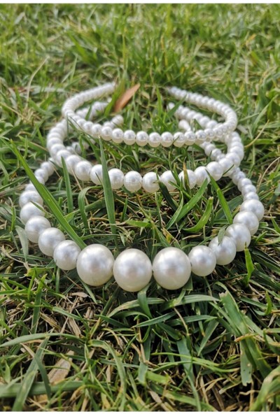 Voilove Kadın Incili Büyük Orta ve Küçük 3'lü Taç