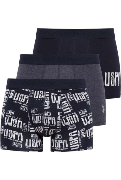 U.s. Polo Assn. Erkek Lacivert - Lacivert Melanj - Baskılı 3 Lü Boxer U.s. Polo Assn. Erkek Lacivert - Lacivert Melanj - Baskılı 3 Lü Boxer