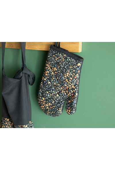 English Home Florals Pamuk Aşçı Eldiven 17 x 30 cm Lacivert