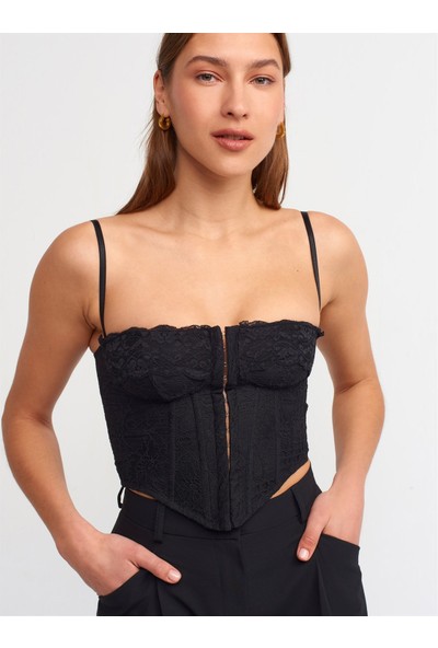 Dantel Detaylı Korse Top Bustiyer