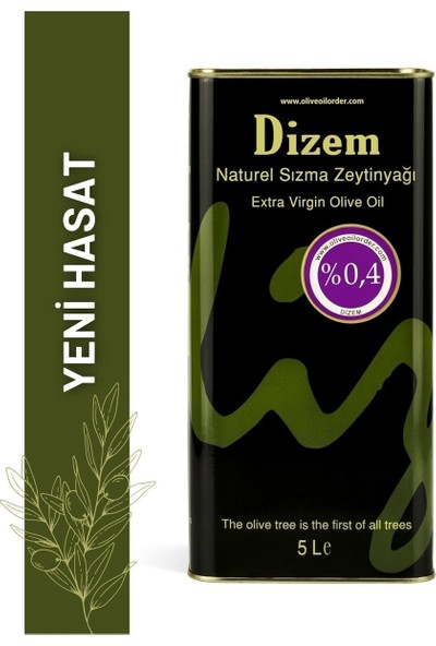 Dizem 0,4 Asit Yeni Hasat Naturel Sızma Zeytinyağı 5 Lt Dizem 0,4 Asit Yeni Hasat Naturel Sızma Zeytinyağı 5 Lt