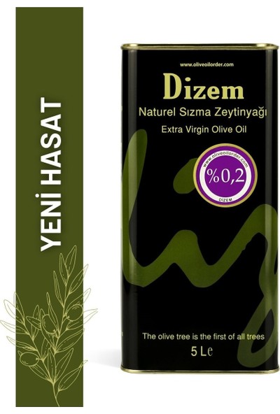 Dizem 0,2 Asit Yeni Hasat Natürel Sızma Zeytinyağı 5 Lt Dizem 0,2 Asit Yeni Hasat Natürel Sızma Zeytinyağı 5 Lt