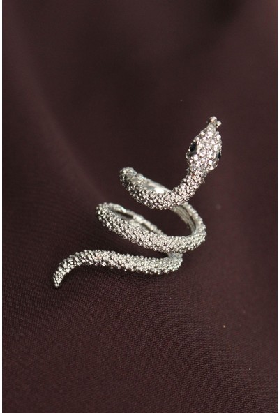 Clariss Ayarlanabilir Silver Renk Zirkon Taşlı Yılan Yüzük Clariss Ayarlanabilir Silver Renk Zirkon Taşlı Yılan Yüzük