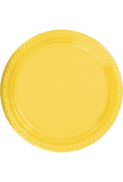 Limopa Sarı Renk Plastik Tabak 22CM 25LI Limopa Sarı Renk Plastik Tabak 22CM 25LI