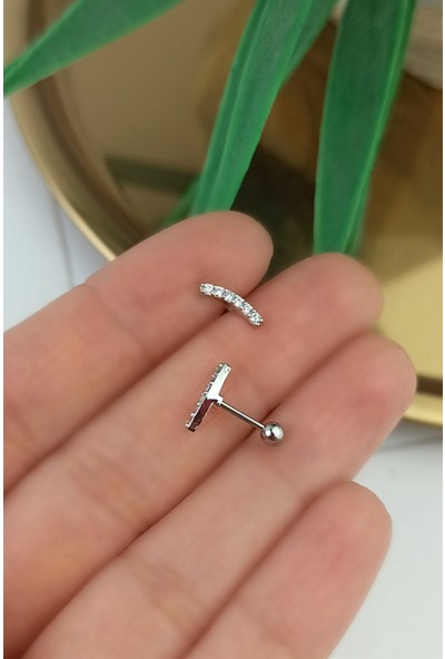 ÇLK Accessories 316 Cerrahi Çelik Sıralı Taş Piercing TRPIERCING0146