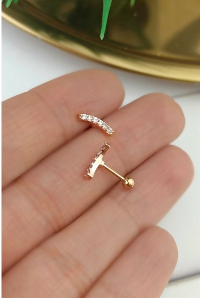 ÇLK Accessories 316 Cerrahi Çelik Sıralı Taş Piercing TRPIERCING0146