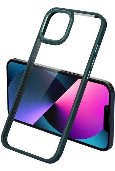 Dijaks Apple iPhone 11 Kılıf Ekran ve Kamera Çıkıntılı Renkli Kenar Çerçeveli Şeffaf Kapak Dijaks Apple iPhone 11 Kılıf Ekran ve Kamera Çıkıntılı Renkli Kenar Çerçeveli Şeffaf Kapak