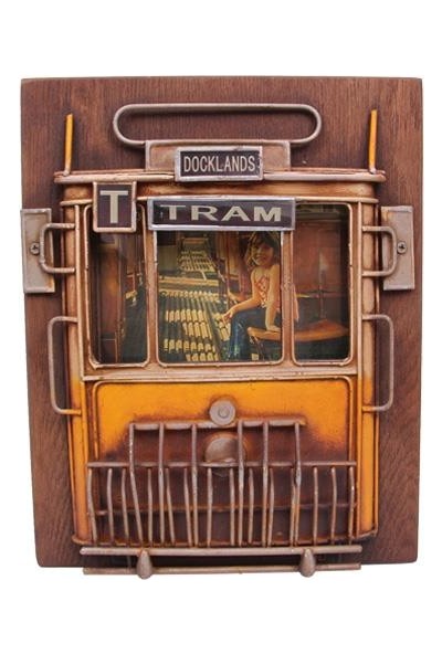 Alife Dekoratif Metal Çerçeve Tramvay Dekorlu Vintage Hediyelik