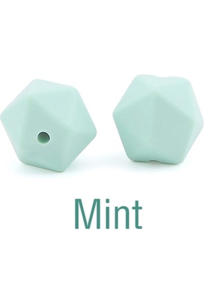50 Adet Silikon Altıgen Boncuk 14MM Gıda Sınıfı Bebek Diş Kaşıyıcı Dıy Kolye Hemşirelik Aksesuarları Hediyeler | Bebek Dişimi (Yeşil) (Yurt Dışından)