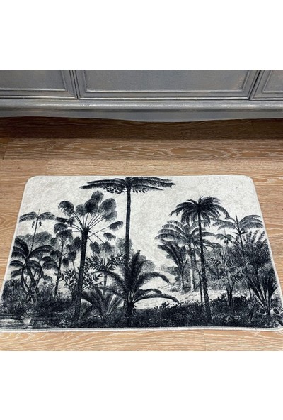 Brillant Karakalem Manzara Görünümlü Deri Tabanlı Kapıönü Mutfak Paspas Brillant Karakalem Manzara Görünümlü Deri Tabanlı Kapıönü Mutfak Paspas