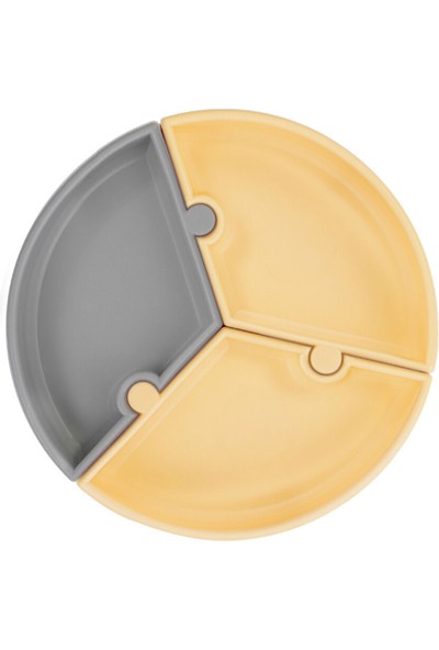 Bebek Puzzle Tabak Sarı-Gri Bebek Puzzle Tabak Sarı-Gri